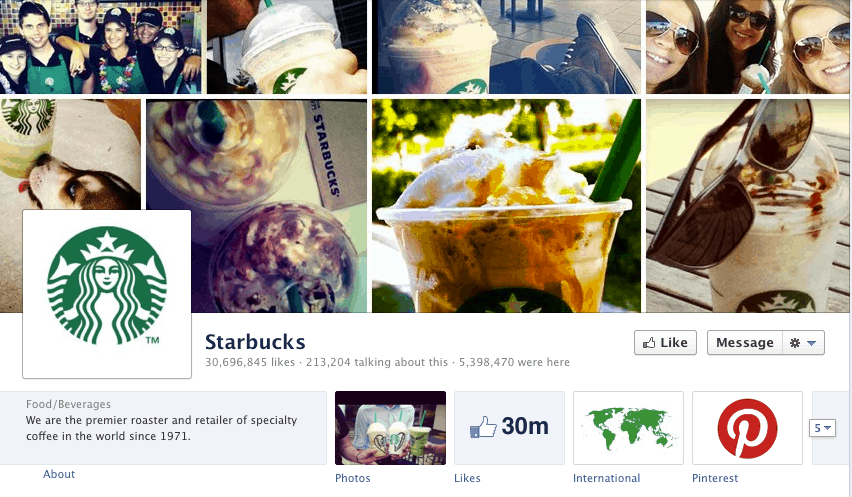 Starbucks Fan Page Cover Photo | The Content Marketing Blog – Shareaholic